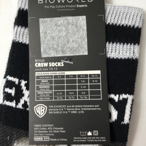 Bioworld | Other | Bioworld The Exorcist Crew Socks Size 13 Nwt | Poshmark